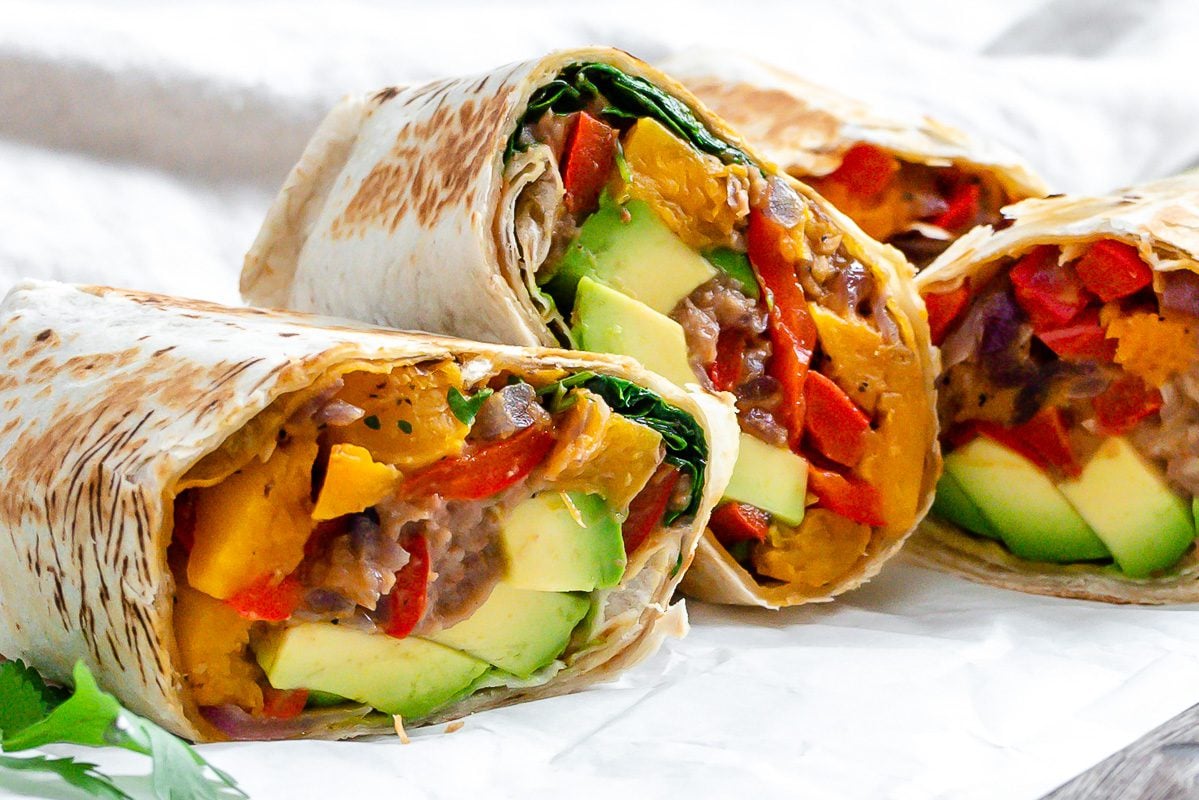 Butternut Squash Bean Burritos [Vegan Burritos]- Food Sharing Vegan