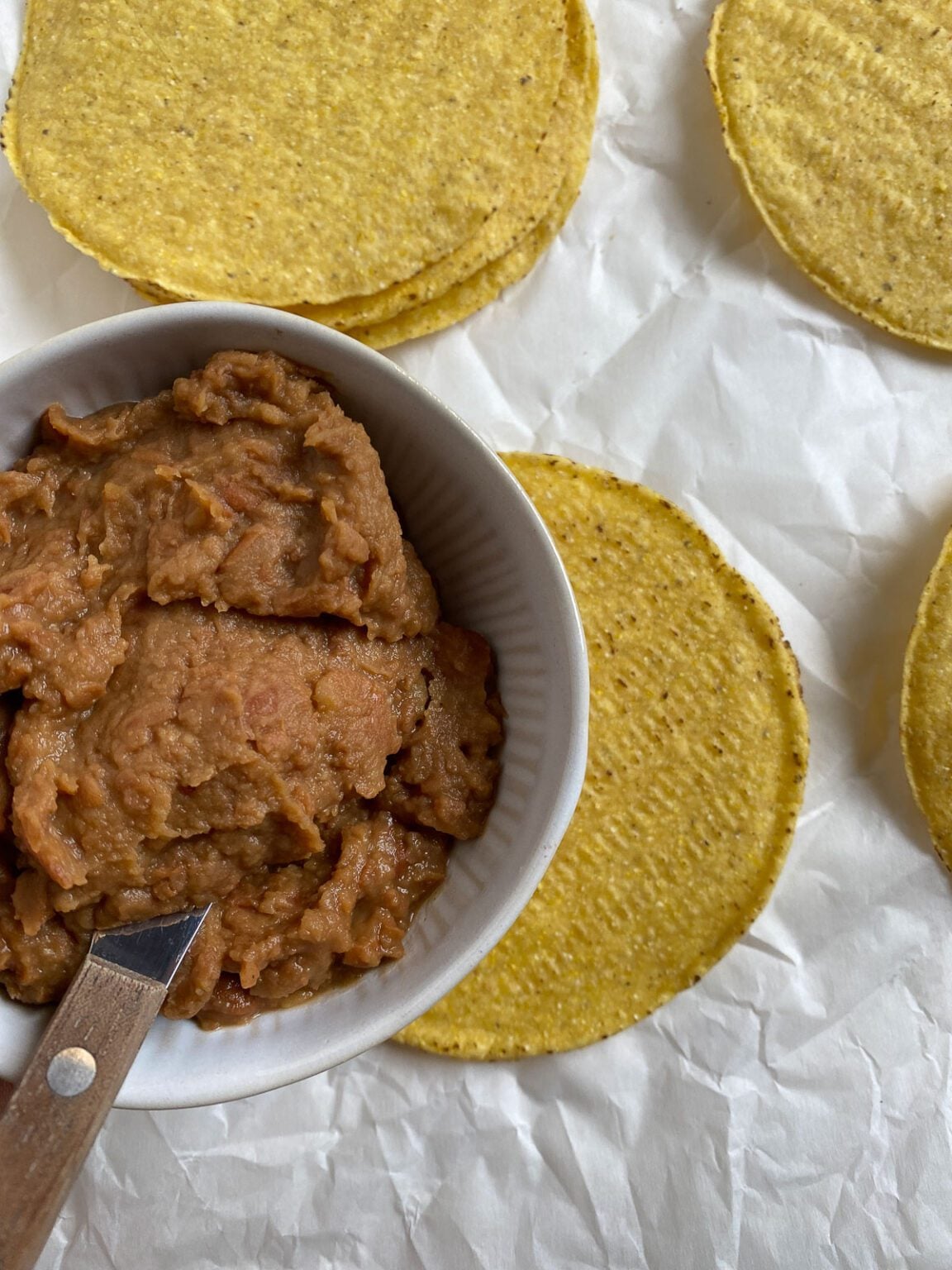 Easy Avocado and Refried Bean Tostadas - Food Sharing Vegan